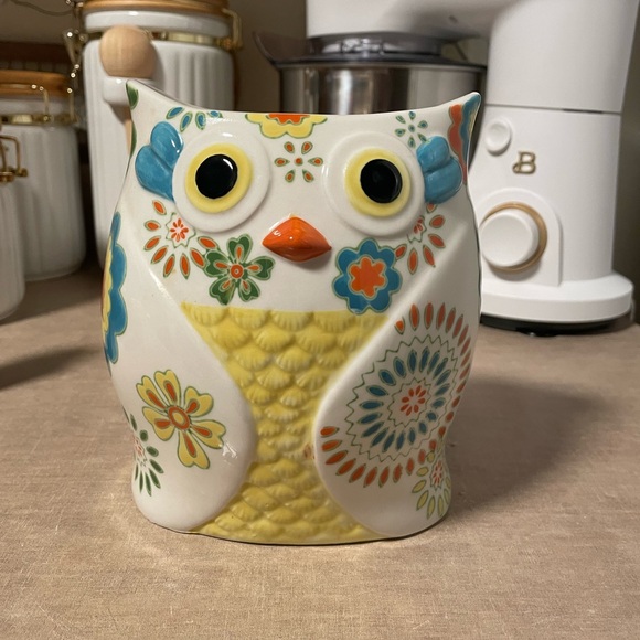 Pier 1 | Art | Pier Hand Painted Yellow And Blue Ceramic Owl Vase Or ...